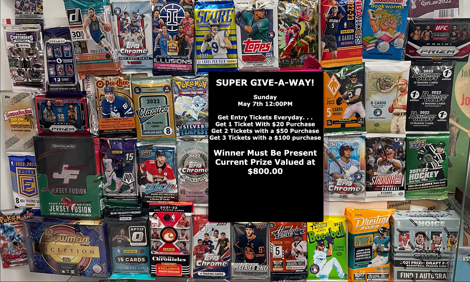Sports Cards, Cutouts, Framings, Store Events, NBCD